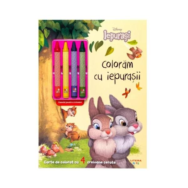 Disney. Iepurasi. Coloram cu iepurasii. Carte de colorat cu 4 creioane ...