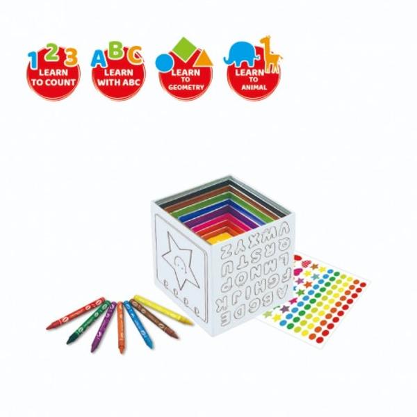 "Set de creatie cu 10 cutii de colorat , 8 creioane cerate si ...