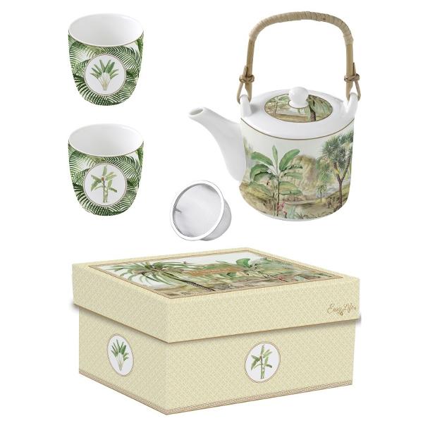 Set portelan ceainic 600ml 2 cani 160ml infuzor metal R1467CEYL ...