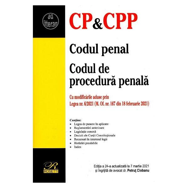 Codul penal. Codul de procedura penala 7 martie 2021 - Colectiv ...