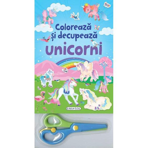 Coloreaza si decupeaza Unicorni (blue) - Colectiv redactional - Libraria CLB