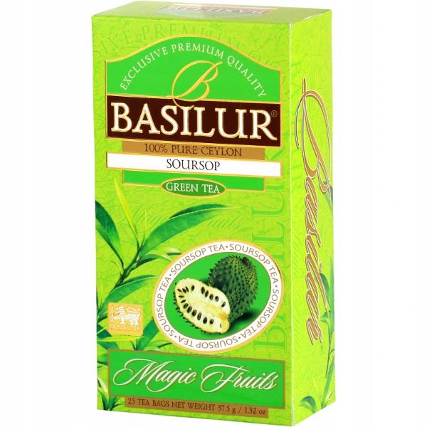 "Ceai verde Basilur Magic Fruit cu soursop, cutie cu 25 de plicuri de 1 ...