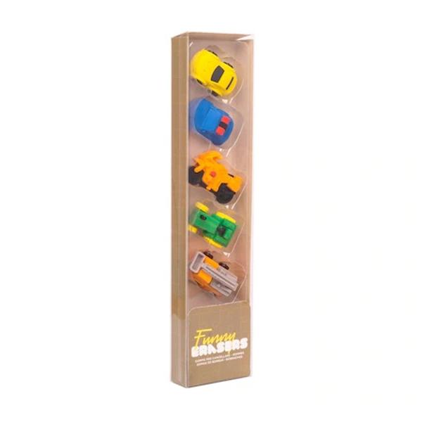 "Set 5 radiere Erik, 3D sub forma de masinute, pentru creion, 5.5x6.5x2 ...