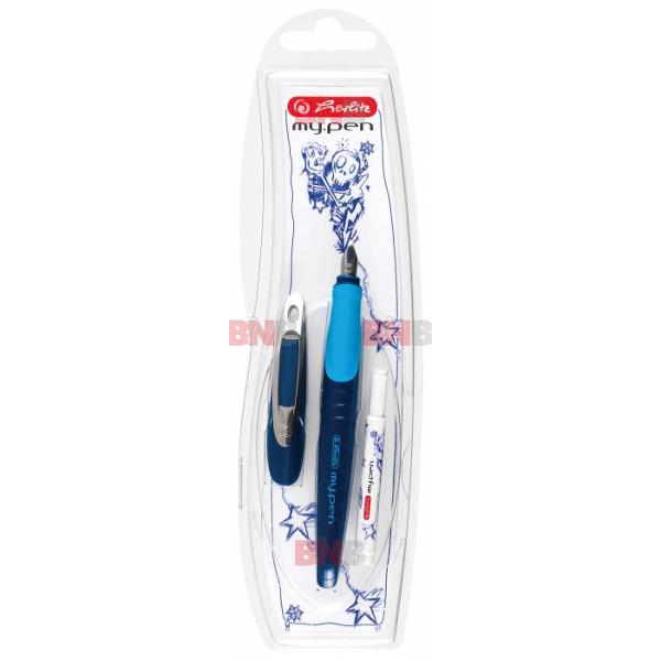 Stilou Herlitz My Pen penita M albastru inchis la blister 1099976-1 ...