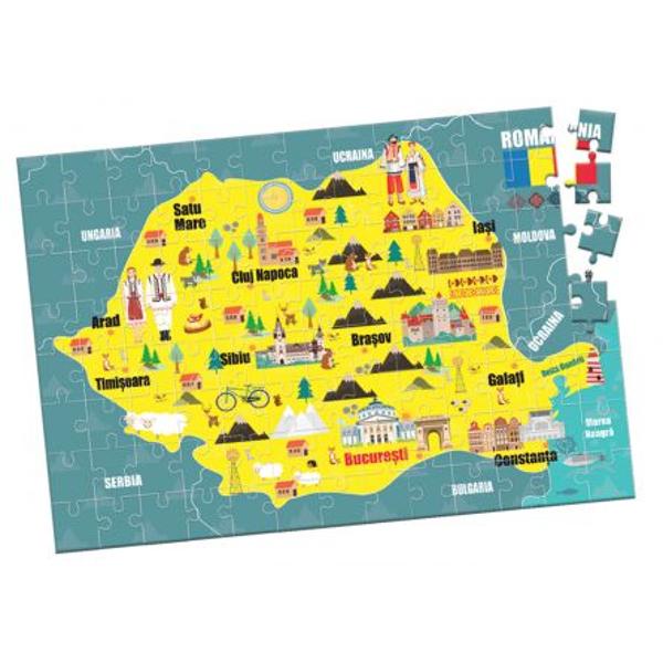Harta Romaniei Puzzle - - Libraria CLB