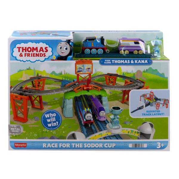 Trenuletul Thomas set de joaca motorizat Cursa Sodor MTHFW03 ...