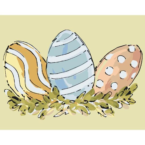 "Set de pictura pe numere 40x50 cm - Tablou de Paste, panza pe rama de ...