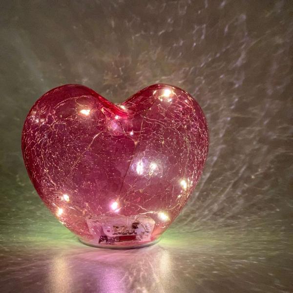 "Decoratiune in forma de inima, cu 10 LED-uri si temporizator, din ...