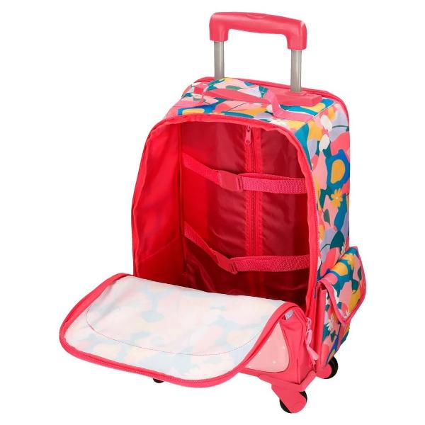 Troler - Rucsac textil cu 4 roti Roll Road Precious Flower 57 cm 35628. ...